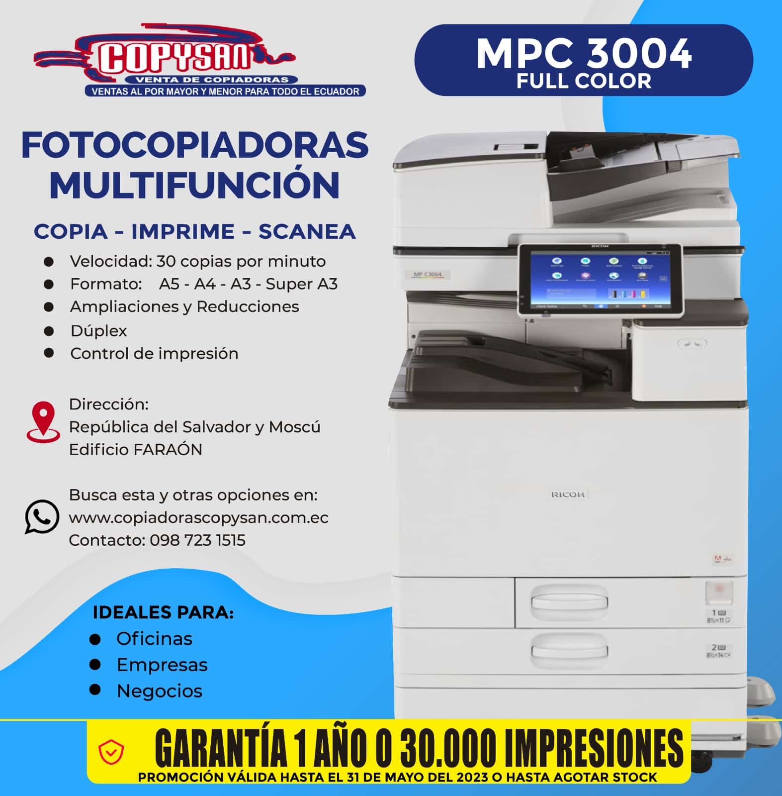 Ricoh MPC 3004 | Copiadoras Copysan