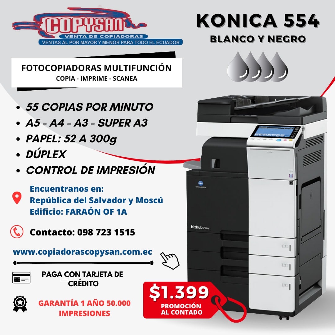 KONICA MINOLTA BIZHUB 554e | Copiadoras Copysan